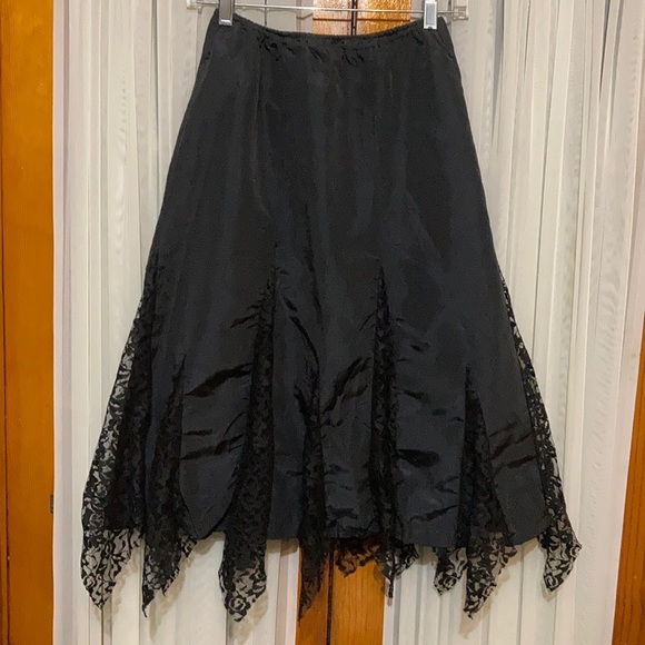 Apsen | Skirts | Sexy Gothic Black Skirt With Lace Panels | Poshmark